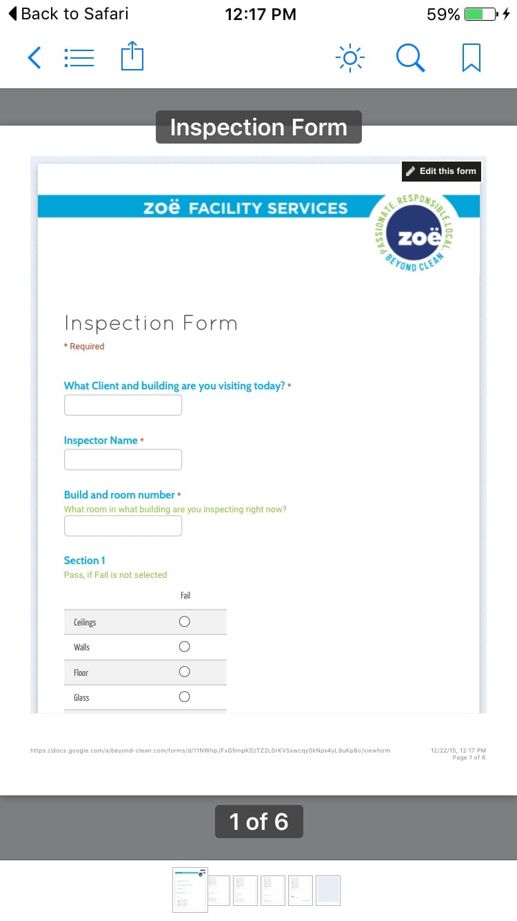 Facility Inspections (Using Google Forms) | Process Street
