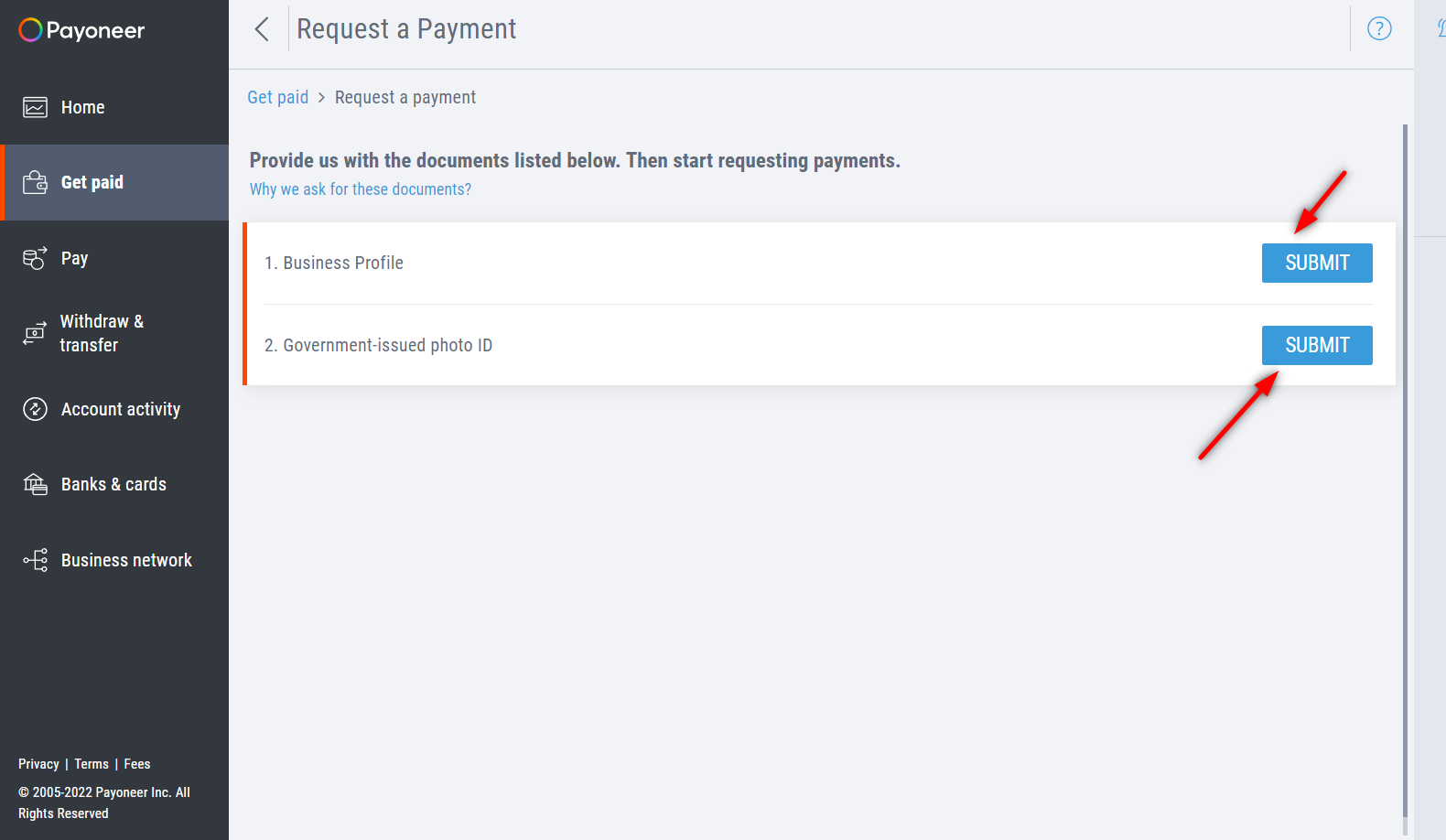 Enable request payment feature Workflow | Process Street