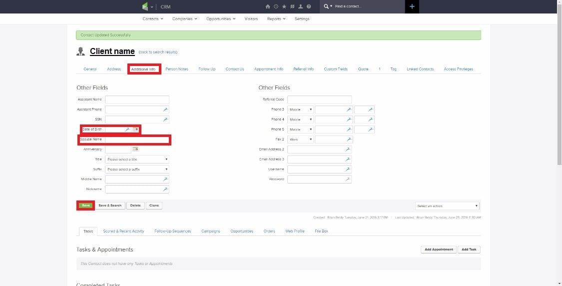 Updating Infusion Soft for New Clients | Process Street