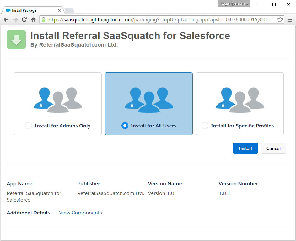 Install Referral SaaSquatch for Salesforce (Copy) | Process Street